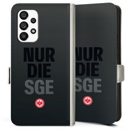 DeinDesign Galaxy A53 5G Handy Klapph&uuml;lle Handyh&uuml;lle aus Kunst Leder wei&szlig; Flip Case Sge Eintracht Frankfurt Official Licensed Product Sideflip mit Lasche