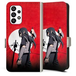 DeinDesign Galaxy A53 5G Handy Klapph&uuml;lle Handyh&uuml;lle aus Kunst Leder wei&szlig; Flip Case Manga Naruto Shippuden Anime Sideflip mit Lasche