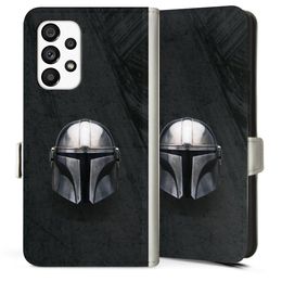 DeinDesign Galaxy A53 5G Handy Klapph&uuml;lle Handyh&uuml;lle aus Kunst Leder wei&szlig; Flip Case The Mandalorian Official Licensed Product Star Wars Sideflip mit Lasche