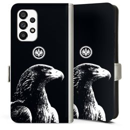 DeinDesign Galaxy A53 5G Handy Klapph&uuml;lle Handyh&uuml;lle aus Kunst Leder wei&szlig; Flip Case Official Licensed Product Eintracht Frankfurt Attila Sideflip mit Lasche