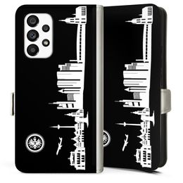 DeinDesign Galaxy A53 5G Handy Klapph&uuml;lle Handyh&uuml;lle aus Kunst Leder wei&szlig; Flip Case Eintracht Frankfurt Skyline Sge Sideflip mit Lasche