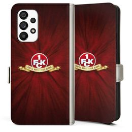 DeinDesign Galaxy A53 5G Handy Klapph&uuml;lle Handyh&uuml;lle aus Kunst Leder wei&szlig; Flip Case 1. Fc Kaiserslautern Official Licensed Product Logo Sideflip mit Lasche