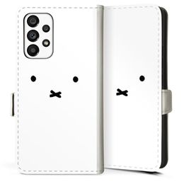 DeinDesign Galaxy A53 5G Handy Klapph&uuml;lle Handyh&uuml;lle aus Kunst Leder wei&szlig; Flip Case Miffy Rabbit Dick Bruna Sideflip mit Lasche
