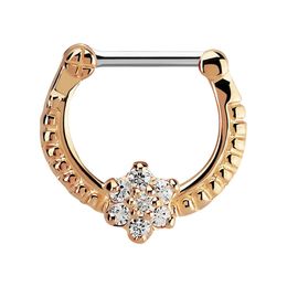 Adelia&acute;s Nasenpiercing ADELIA&acute;S "Piercing - Nasenpiercing Silber Blume Stein", rosa (gold), Piercings, Damen, Blume mit Stein, 6 mm L&auml;nge, Silber