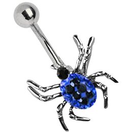 Adelia&acute;s Bauchnabelpiercing ADELIA&acute;S "Piercing - Bauchnabelpiercing Titan Spinne Stein", schwarz, lila, Piercings, Damen, Spinne mit Stein, 5 mm L&auml;nge, 1,6 mm St&auml;rke, Titan