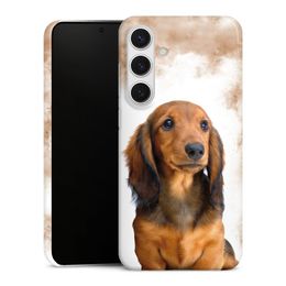DeinDesign Galaxy S24+ Handy Premium Case Smartphone Handyh&uuml;lle Schutzh&uuml;lle gl&auml;nzend Pet Dachshund Dog Premium Case