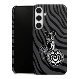 DeinDesign Galaxy S24+ Handy Premium Case Smartphone Handyh&uuml;lle Schutzh&uuml;lle gl&auml;nzend Zebra Msv Duisburg Muster Premium Case
