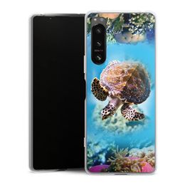 DeinDesign Sony Xperia 5 IV Handy Silikon H&uuml;lle Case transparent Handyh&uuml;lle Turtle Animals Ocean Silikon Case