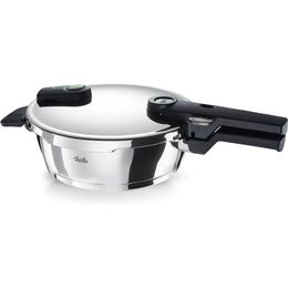 Schnellkochtopf Fissler "VitaquickElemental Dampfkochtopf Premium Drucktopf", silber, B:29,5cm H:14cm L:39,5cm &Oslash;:22cm, T&ouml;pfe, Schnellkochtopf, Schnellbratpfane mit 2 Garstufen und Superthermic Boden