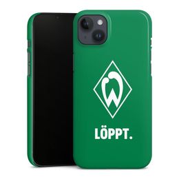 DeinDesign iPhone 14 Plus Handy Premium Case Smartphone Handyh&uuml;lle Schutzh&uuml;lle gl&auml;nzend Sv Werder Bremen Statement Official Licensed Product Premium Case