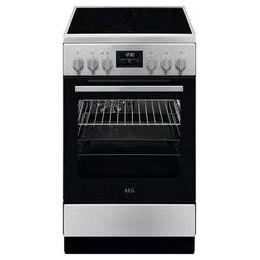 AEG Elektro-Standherd "CCB5440CBM", Energieeffizienz: A (A+++-D), silber (edelstahl mit antifingerprint), Herdsets, Keramik-Kochfeld mit 4 Kochzonen, mit Leichtreinigungst&uuml;r, mit Timer
