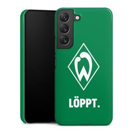 DeinDesign Galaxy S22 Handy Premium Case Smartphone Handyh&uuml;lle Schutzh&uuml;lle gl&auml;nzend Sv Werder Bremen Statement Official Licensed Product Premium Case