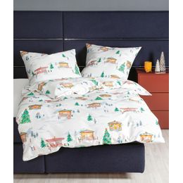 Bettw&auml;sche Janine "Mako-Satin42134 09", bunt (multicolor), B/L: 135cm x 200cm, 1 Stk., 1 Stk., Mako-Satin, B/L: 80cm x 80cm, Mako-Satin, Obermaterial: 100% Baumwolle, Bettw&auml;sche, Bettw&auml;sche, mit Reissverschluss