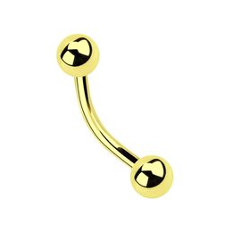 Adelia&acute;s Augenbrauenpiercing ADELIA&acute;S "Piercing - Augenbrauenpiercing 316L Stahl Banane Kugel", gold, Piercings, Damen, Banane mit Kugel, 10 mm L&auml;nge, 1,2 mm St&auml;rke, 316L Stahl