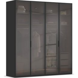 Kleiderschrank Rauch "Schrank Garderobe SKAT SHINE Breiten 151/201/251/301cm, H&ouml;he 223/235cm", schwarz, B:201cm H:223cm T:61cm, Glas, Holzwerkstoff, Schr&auml;nke, Kleiderschrank, edle Schrankfront mit hochwertigen Glasrahment&uuml;ren MADE IN GERMANY