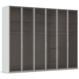 Kleiderschrank Rauch "Schrank Garderobe SKAT SHINE Breiten 151/201/251/301cm, H&ouml;he 223/235cm", seidengrau, B:301cm H:235cm T:61cm, Glas, Holzwerkstoff, Schr&auml;nke, Kleiderschrank, edle Schrankfront mit hochwertigen Glasrahment&uuml;ren MADE IN GERMANY
