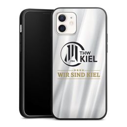 DeinDesign iPhone 12 Handy Premium Silikon H&uuml;lle Handyh&uuml;lle schwarz Case Official Licensed Product Thw Kiel Handball Silikon Premium Case