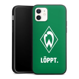 DeinDesign iPhone 12 Handy Premium Silikon H&uuml;lle Handyh&uuml;lle schwarz Case Sv Werder Bremen Statement Official Licensed Product Silikon Premium Case