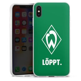 DeinDesign iPhone Xs Max Handy Silikon H&uuml;lle Case transparent Handyh&uuml;lle Sv Werder Bremen Statement Official Licensed Product Silikon Case