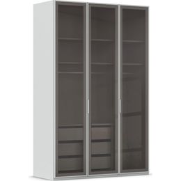 Kleiderschrank Rauch "Schrank Garderobe SKAT SHINE Breiten 151/201/251/301cm, H&ouml;he 223/235cm", seidengrau, B:151cm H:235cm T:61cm, Glas, Holzwerkstoff, Schr&auml;nke, Kleiderschrank, edle Schrankfront mit hochwertigen Glasrahment&uuml;ren MADE IN GERMANY