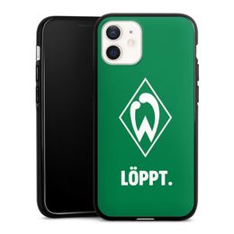 DeinDesign iPhone 12 mini Handy Silikon H&uuml;lle Case schwarz Handyh&uuml;lle Sv Werder Bremen Statement Official Licensed Product