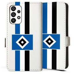 DeinDesign Galaxy A53 5G Handy Klapph&uuml;lle Handyh&uuml;lle aus Kunst Leder wei&szlig; Flip Case Hamburger Sv Transparent Hsv Sideflip mit Lasche