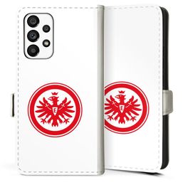 DeinDesign Galaxy A53 5G Handy Klapph&uuml;lle Handyh&uuml;lle aus Kunst Leder wei&szlig; Flip Case Eintracht Frankfurt Sge Official Licensed Product Sideflip mit Lasche