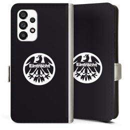 DeinDesign Galaxy A53 5G Handy Klapph&uuml;lle Handyh&uuml;lle aus Kunst Leder wei&szlig; Flip Case Eintracht Frankfurt Logo Eagle Sideflip mit Lasche