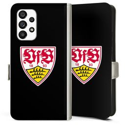 DeinDesign Galaxy A53 5G Handy Klapph&uuml;lle Handyh&uuml;lle aus Kunst Leder wei&szlig; Flip Case Coat Of Arms Vfb Stuttgart Official Licensed Product Sideflip mit Lasche