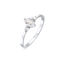 Fingerring Elli "Zirkonia Oval Verlobung 925 Silber" Gr. 54, silber, Fingerringe, Damen, 54mm,mit Steinen, Silber 925 (Sterlingsilber), 1,5mm, Fingerring