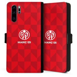 DeinDesign Huawei P30 Pro Handy Klapph&uuml;lle Handyh&uuml;lle aus Kunst Leder schwarz Flip Case Mainz 05 Official Licensed Product Merchandise Sideflip mit langer Lasche
