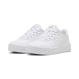 Sneaker Puma "CARINA 3.0 HOLO 2.0 PS", M&auml;dchen, Gr. 31, silber (Puma wei&szlig;, Puma silber, mauve mist), Synthetik, Schuhe Sneaker