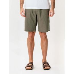Shorts TEESHOPPEN "TEESHOPPEN Shorts Linen Blend", Herren, Gr. M, Normalgr&ouml;&szlig;en, army, Obermaterial: 70% Baumwolle, 30% Leinen, Hosen Shorts