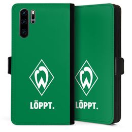 DeinDesign Huawei P30 Pro Handy Klapph&uuml;lle Handyh&uuml;lle aus Kunst Leder schwarz Flip Case Sv Werder Bremen Statement Official Licensed Product Sideflip mit langer 