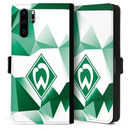 DeinDesign Huawei P30 Pro Handy Klapph&uuml;lle Handyh&uuml;lle aus Kunst Leder schwarz Flip Case Tarnmuster Sv Werder Bremen Official Licensed Product Sideflip mit langer
