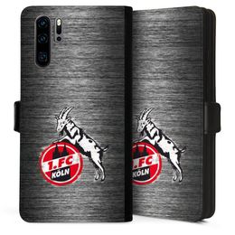DeinDesign Huawei P30 Pro Handy Klapph&uuml;lle Handyh&uuml;lle aus Kunst Leder schwarz Flip Case Official Licensed Product Metallic Look 1. Fc K&ouml;ln Sideflip mit langer 