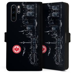 DeinDesign Huawei P30 Pro Handy Klapph&uuml;lle Handyh&uuml;lle aus Kunst Leder schwarz Flip Case Skyline Eintracht Frankfurt Sge Sideflip mit langer Lasche