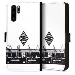 DeinDesign Huawei P30 Pro Handy Klapph&uuml;lle Handyh&uuml;lle aus Kunst Leder schwarz Flip Case Stadium Die Fohlen Borussia M&ouml;nchengladbach Sideflip mit langer Lasche