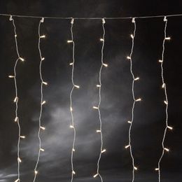 Konstsmide Lichtervorhang, transparent, Dioden 160 Stk. Flammen 160 Stk., Kabell&auml;nge 10m x Gesamtl&auml;nge 12m, Lichterketten, Microlight Lichtervorhang, 160 klare Birnen