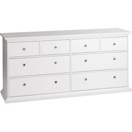 Kommode Home Affaire "Paris, Aufbewahrung, Schubladenschrank, Stauraum, mit 8 Schubladen", wei&szlig;, B:183cm H:87cm T:49cm, Sideboards, Kommode, Landhausstil, Elegant, ger&auml;umig, Breite 184 cm, H&ouml;he 87 cm