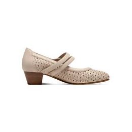 Pumps Jana, Damen, Gr. 40, beige (sand), Lederimitat, Schuhe Spangenpumps