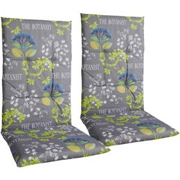 Hochlehnerauflage GO-DE "Lima", grau, B:120cm H:5cm T:50cm, Obermaterial: 50% Baumwolle, 50% Polyester, Polsterauflagen, Ma&szlig;e ca.: 48 cm x 5 cm x 118 cm