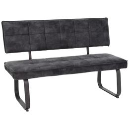 CARRYHOME Sitzbank, Anthrazit, Metall, 140x93x62 cm, Typenauswahl, mit R&uuml;ckenlehne, Esszimmer, B&auml;nke, Sitzb&auml;nke