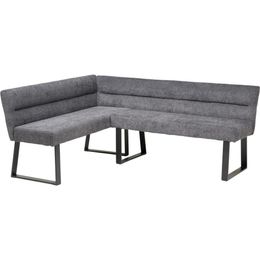 Livetastic Eckbank, Dunkelgrau, Metall, Textil, 5-Sitzer, L-Form, 190x150 cm, Esszimmer, B&auml;nke, Eckb&auml;nke