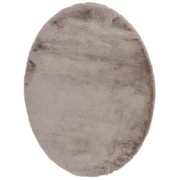 Novel Hochflorteppich, Taupe, Textil, Uni, oval, 70x130 cm, Oeko-Tex&reg; Standard 100, f&uuml;r Fu&szlig;bodenheizung geeignet, Teppiche & B&ouml;den, Teppiche, Hochflorteppiche & Shaggys