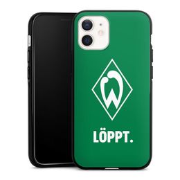 DeinDesign iPhone 12 Handy Silikon H&uuml;lle Case schwarz Handyh&uuml;lle Official Licensed Product Statement Sv Werder Bremen