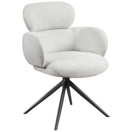 Novel Armlehnstuhl, Creme, Textil, Metall, Drehkreuz, 64x88x62 cm, Sitzfl&auml;che 360&deg; drehbar, Esszimmer, St&uuml;hle, Esszimmerst&uuml;hle, Armlehnenst&uuml;hle