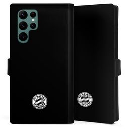 DeinDesign Galaxy S22 Ultra Handy Klapph&uuml;lle Handyh&uuml;lle aus Kunst Leder schwarz Flip Case Official Licensed Product Fcb Fc Bayern M&uuml;nchen Sideflip mit langer 