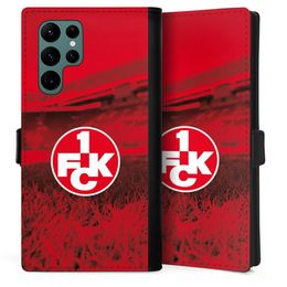 DeinDesign Galaxy S22 Ultra Handy Klapph&uuml;lle Handyh&uuml;lle aus Kunst Leder schwarz Flip Case 1. Fck 1. Fc Kaiserslautern Official Licensed Product Sideflip mit 