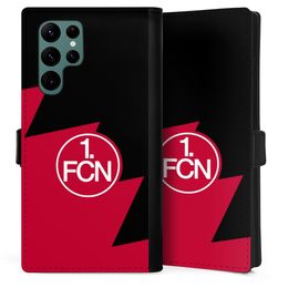 DeinDesign Galaxy S22 Ultra Handy Klapph&uuml;lle Handyh&uuml;lle aus Kunst Leder schwarz Flip Case 1. Fcn 1. Fc N&uuml;rnberg Merchandise Sideflip mit langer Lasche